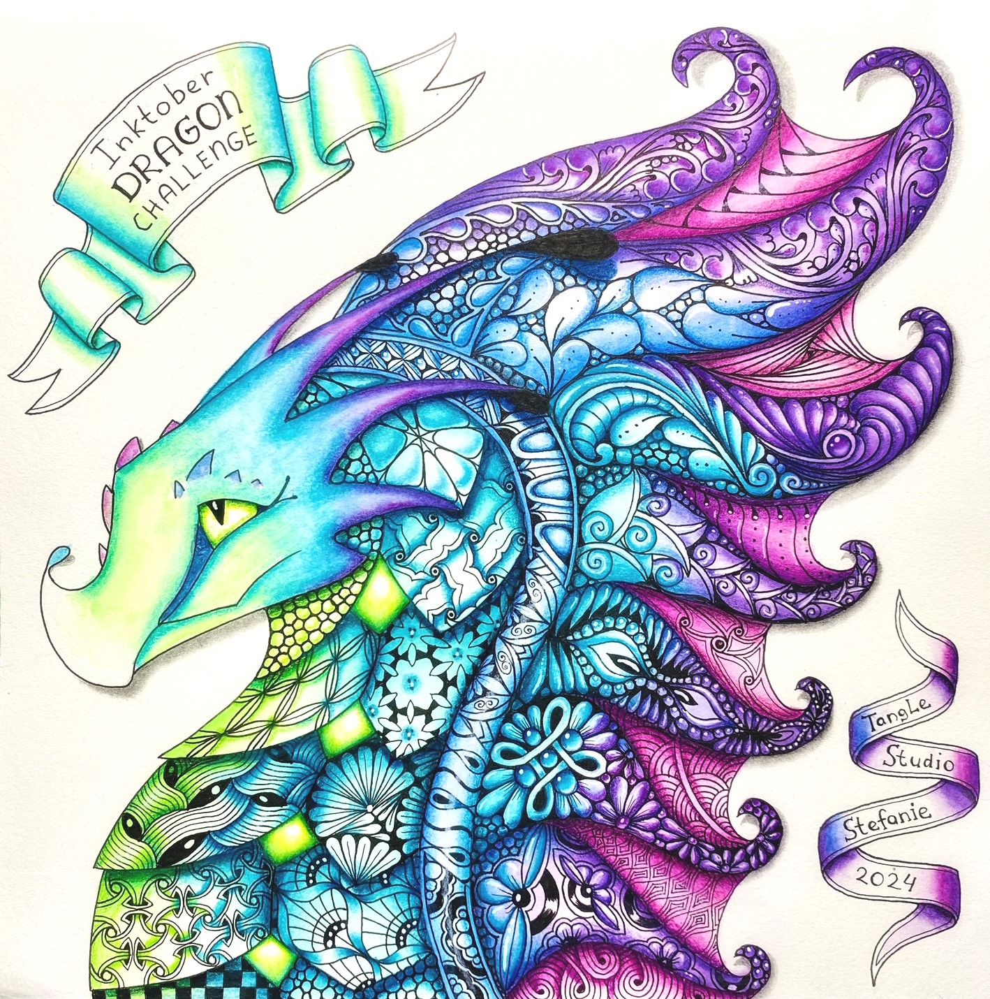 Inktober Dragon Template